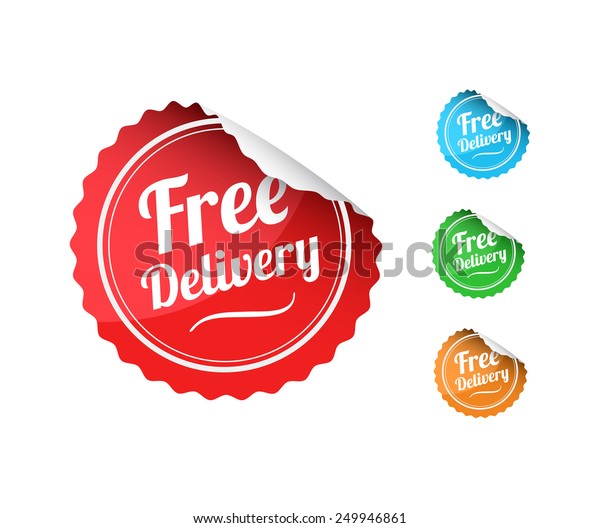 Free Delivery Stickers Stock Vector (Royalty Free) 249946861