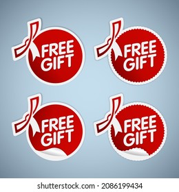 Free Gift Sticker Vector Stock Vector (Royalty Free) 2086199434 ...
