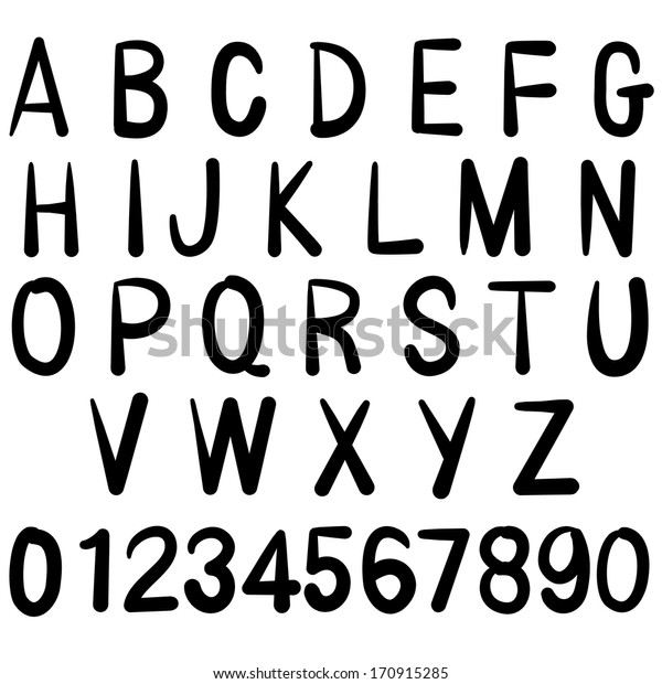 Free Hand Alphabet Vector Format: vector de stock (libre de regalías ...