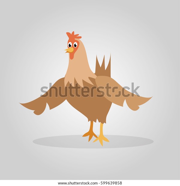 Free Range Chicken Running Around Spreading Stock Vector (Royalty Free ...