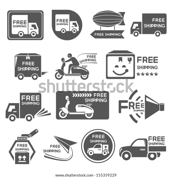 Free Shipping Icons Set Stock Vector (Royalty Free) 155359229