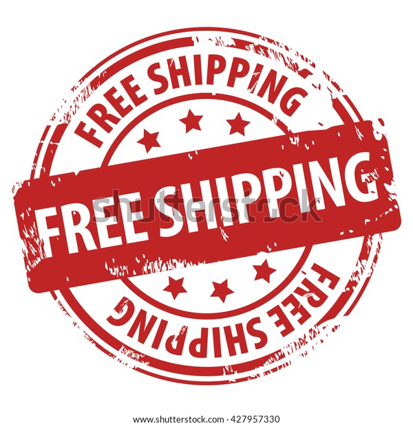 Free Shipping Red Rubber Stamp Icon Stock Vector (Royalty Free ...