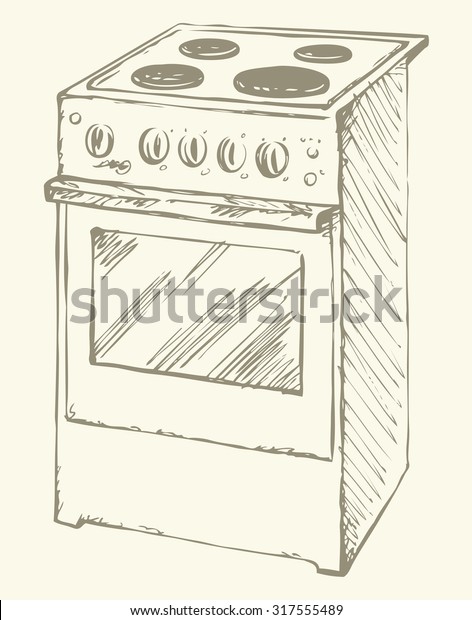 Free Standing Hotplate Four Hob Plate Stock Vector (Royalty Free) 317555489