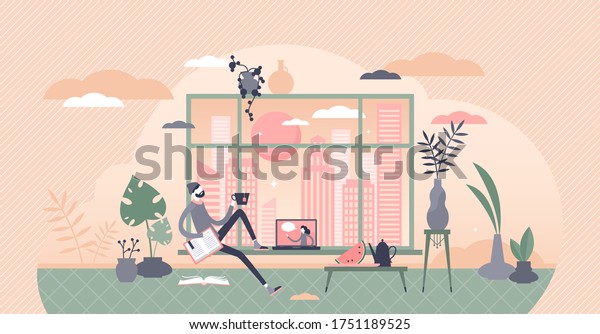 Free Time Vector Illustration Relaxing Home Stock Vector (Royalty Free ...