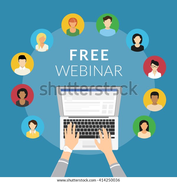Free Webinar Concept Illustration Human Hands Stock Vector (Royalty ...