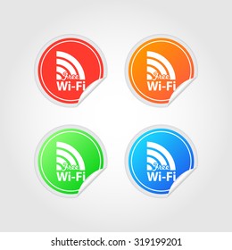 Free Wifi Labels Set Stock Vector (Royalty Free) 319199201 | Shutterstock