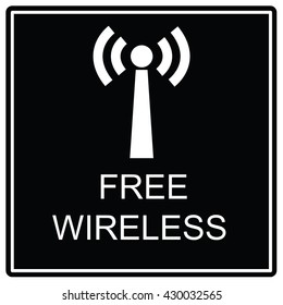 Free Wireless Sign Black Vector Illustration Stock Vector (Royalty Free ...