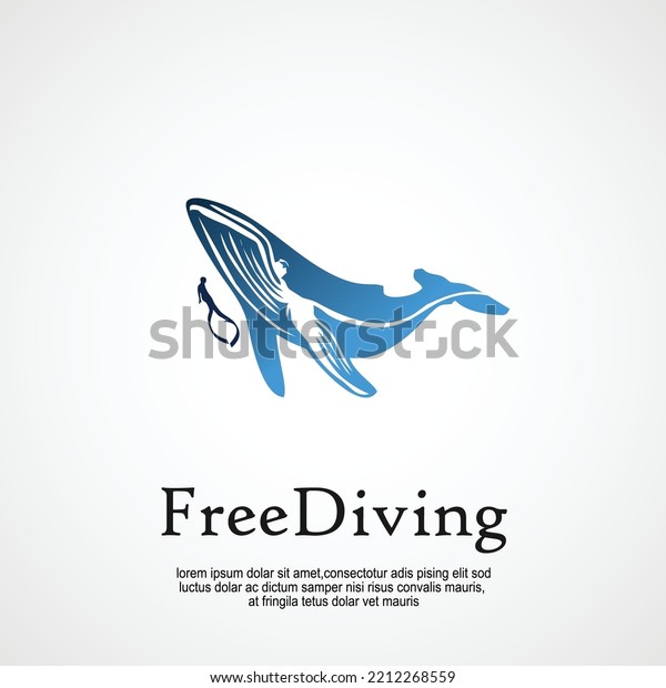 Freediving Logo Design Extreme Sport Activity Stock Vector (Royalty ...
