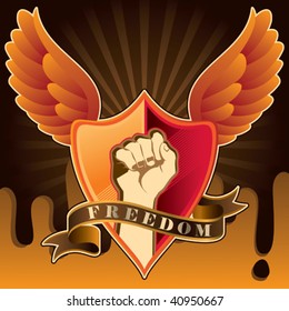 Freedom Background Fist Vector Illustration: เวกเตอร์สต็อก (ปลอดค่า ...