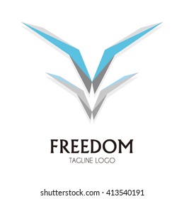 Freedom Blue Feather Wing Abstract Vector Stock Vector (Royalty Free ...
