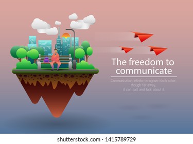 Freedom Communication Image Comics Concept Vector Stock Vector (Royalty ...