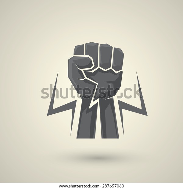 Freedom Concept Vector Fist Icon Revolution Stock Vector (Royalty Free ...