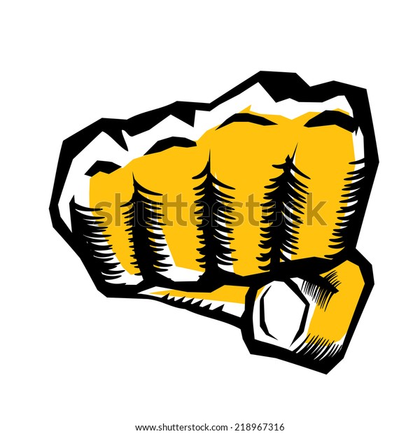 Freedom Concept Vector Orange Fist Icon Stock Vector (Royalty Free ...