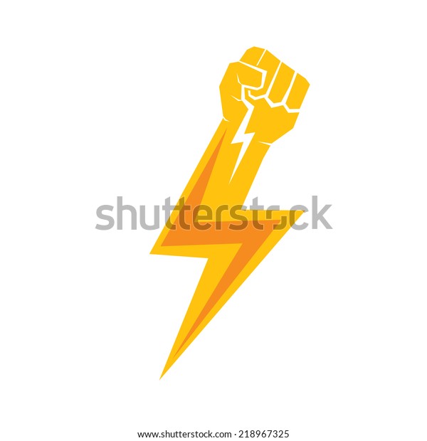 Freedom Concept Vector Orange Fist Icon Stock Vector (Royalty Free ...