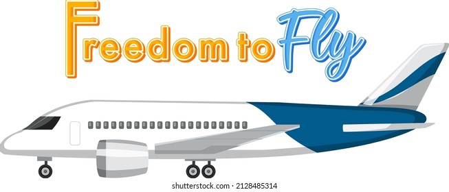 Freedom Fly Typography Design Airplane Illustration Stock Vector ...