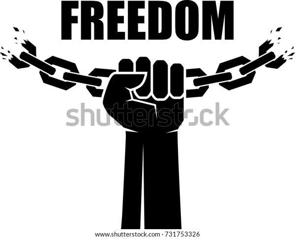Freedom Icon Human Hands Broken Chain Stock Vector (Royalty Free ...