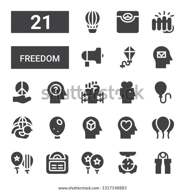 Freedom Icon Set Collection 21 Filled Stock Vector (Royalty Free ...