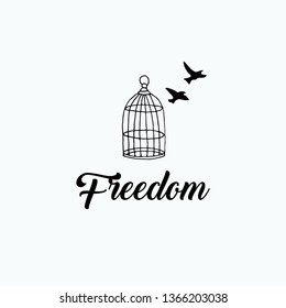 Freedom Logo Design Stock Vector (Royalty Free) 1366203038