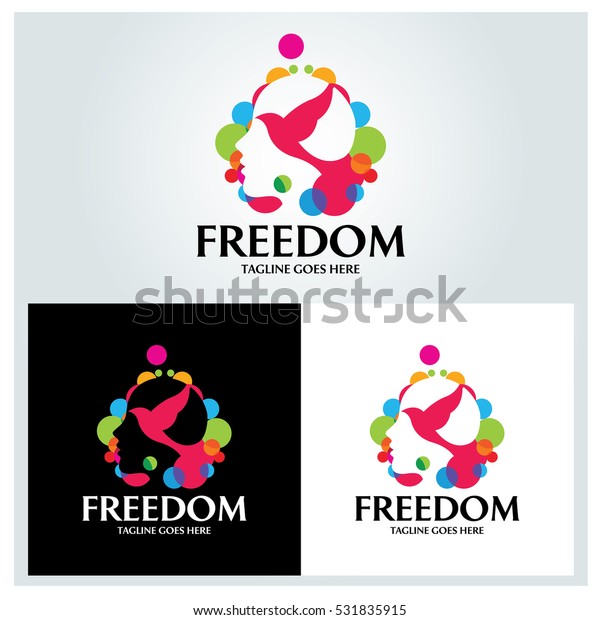 Freedom Mind Logo Design Template Colorful: vetor stock (livre de ...