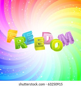 Freedom Rainbow 3d Illustration Stock Vector (Royalty Free) 63250915 ...