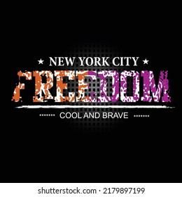 Freedom Slogan Tee Graphic Typography Print Stock Vector (Royalty Free ...