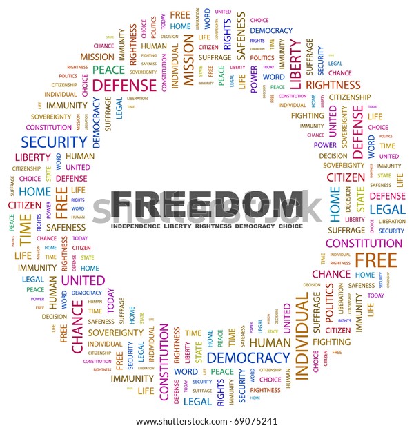 Freedom Word Collage On White Background Stock Vector (Royalty Free ...