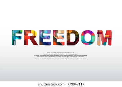 Freedom Word Creative Design Concept Modern Stock Vector (Royalty Free ...