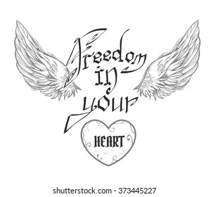 Freedom Your Heart Vector Illustration Best Stock Vector (Royalty Free ...