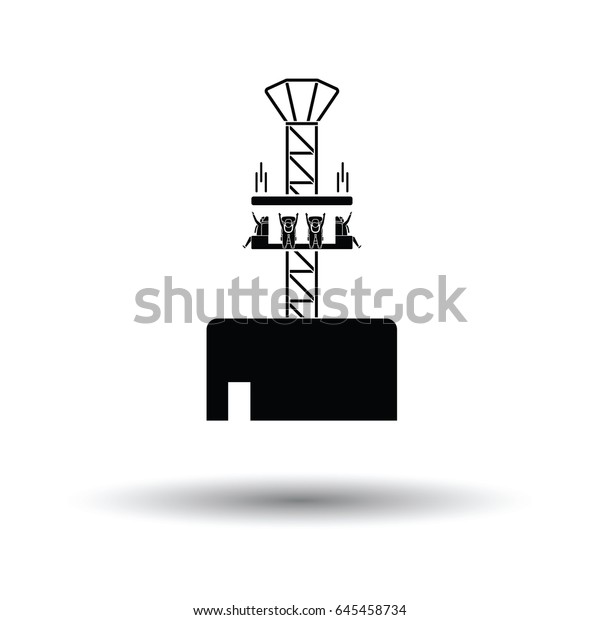 Freefall Ride Icon White Background Shadow Stock Vector (Royalty Free ...