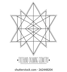 Freehand Drawing Geometry Simple Isolated Geometric Stock Vector ...