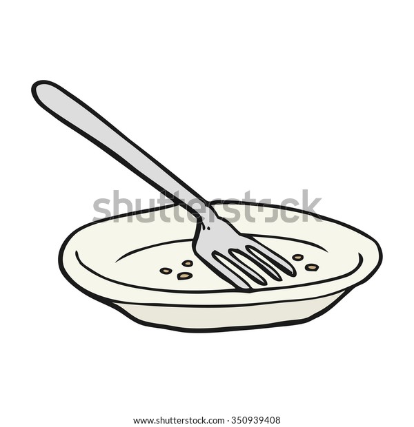 Freehand Drawn Cartoon Empty Plate Stock Vector (Royalty Free) 350939408