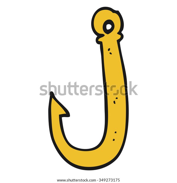 Freehand Drawn Cartoon Fish Hook Stock Vector (Royalty Free) 349273175 ...