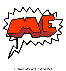 Freehand Drawn Speech Bubble Cartoon Me Stock Vector (Royalty Free ...