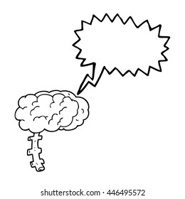 Freehand Drawn Speech Bubble Cartoon Brain Stock Vector (Royalty Free ...
