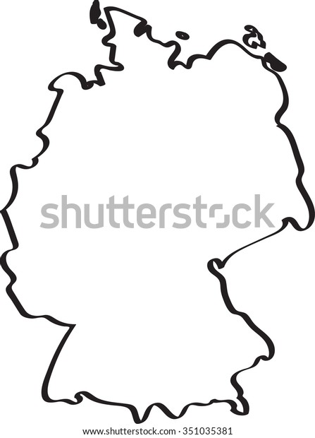 Freehand German Map Sketch On White Stock Vector (Royalty Free ...