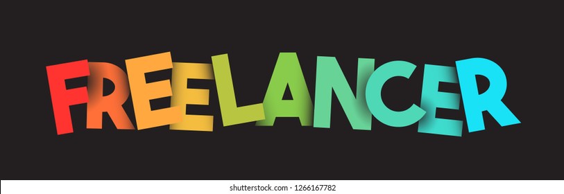 Freelancer Colorful Vector Word Creative Illustration Stock Vector ...