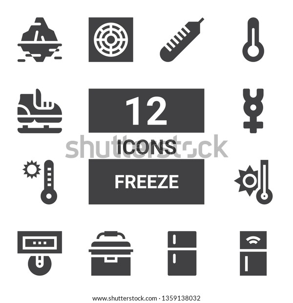 Freeze Icon Set Collection 12 Filled Stock Vector (Royalty Free ...