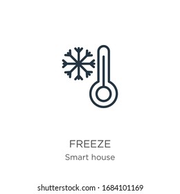 Freeze Icon Thin Linear Freeze Outline Stock Vector (Royalty Free ...