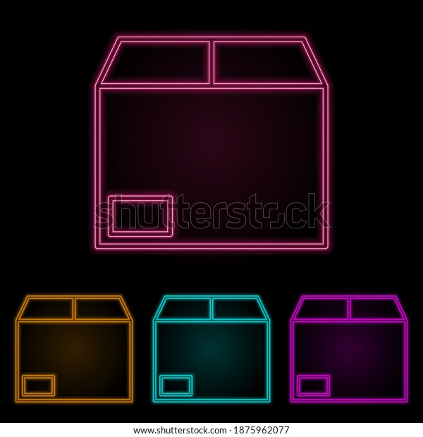 Freezer Color Neon Set Simple Thin Stock Vector (Royalty Free ...