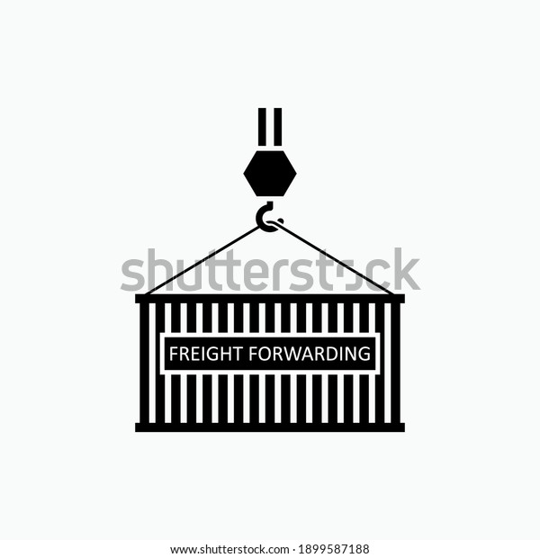 Freight Forwarding Icon Shipping Container Symbol Stock Vector (Royalty ...