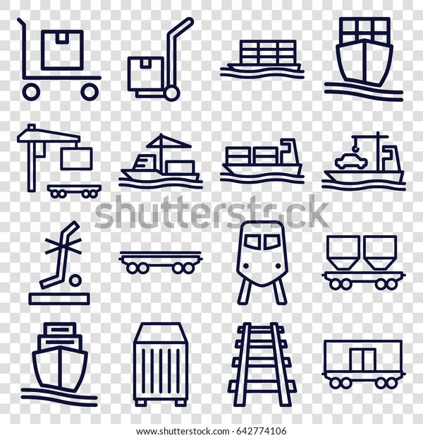Freight Icons Set Set 16 Freight Stock Vector (Royalty Free) 642774106