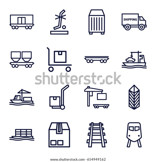 Freight Icons Set Set 16 Freight Stock Vector (Royalty Free) 654949162