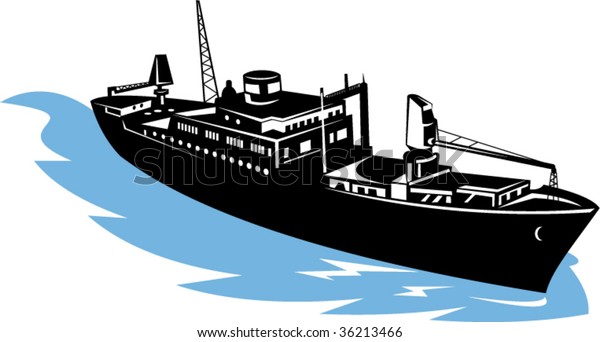 Freighter Aerial View Stock Vector (Royalty Free) 36213466 | Shutterstock