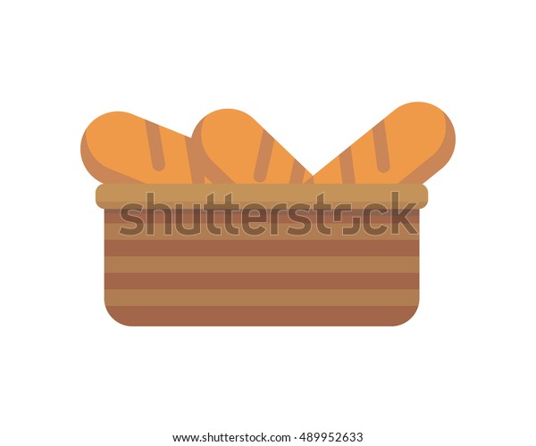 French Bread Basket Bread Icon Bakery: เวกเตอร์สต็อก (ปลอดค่าลิขสิทธิ์ ...