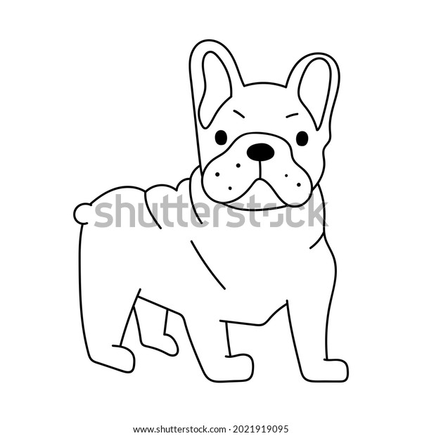 French Bulldog Outline Vector Illustration On Stock Vector (Royalty ...