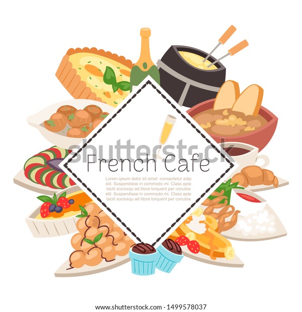 French Cafe Food Menu Vector Illustration Stock Vector (Royalty Free ...
