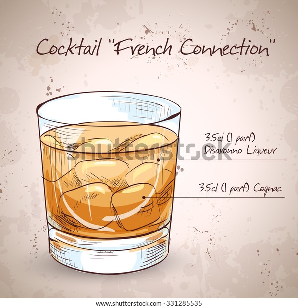 French Connection Cocktail Consists French Cognac Stock Vector (Royalty ...