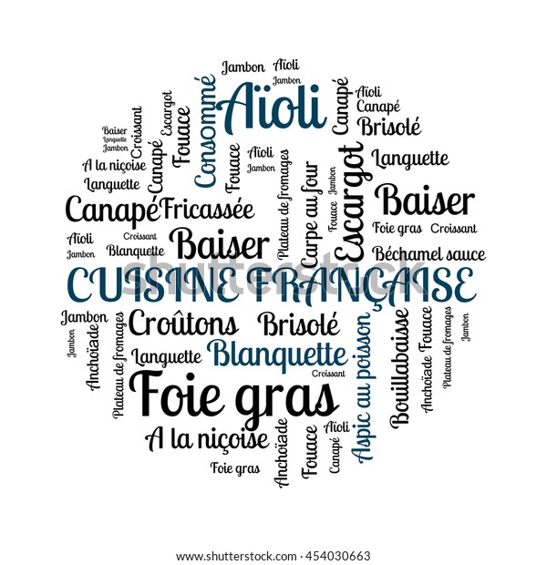 French Cuisine Names French Dishes French Stock Vector (Royalty Free ...