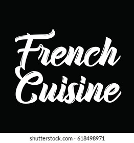 French Cuisine Text Design Vector Calligraphy Stock Vector (Royalty ...