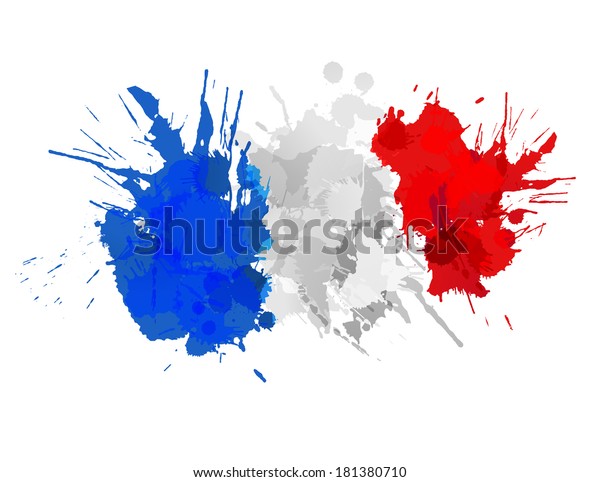French Flag Made Colorful Splashes : image vectorielle de stock (libre ...